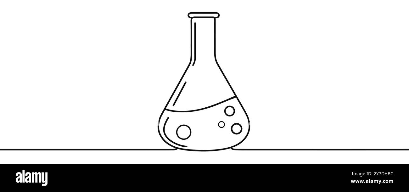 Continuous one line drawing of Laboratory flask Stock Vector Image ...