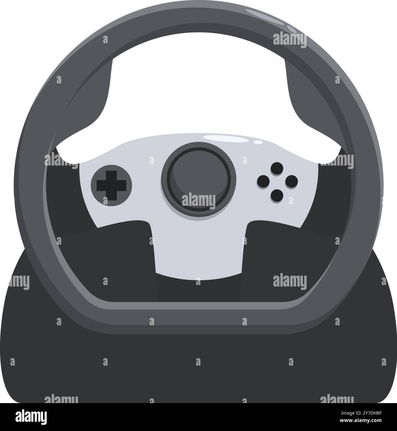 Gaming steering wheel with buttons and directional pad, providing an ...
