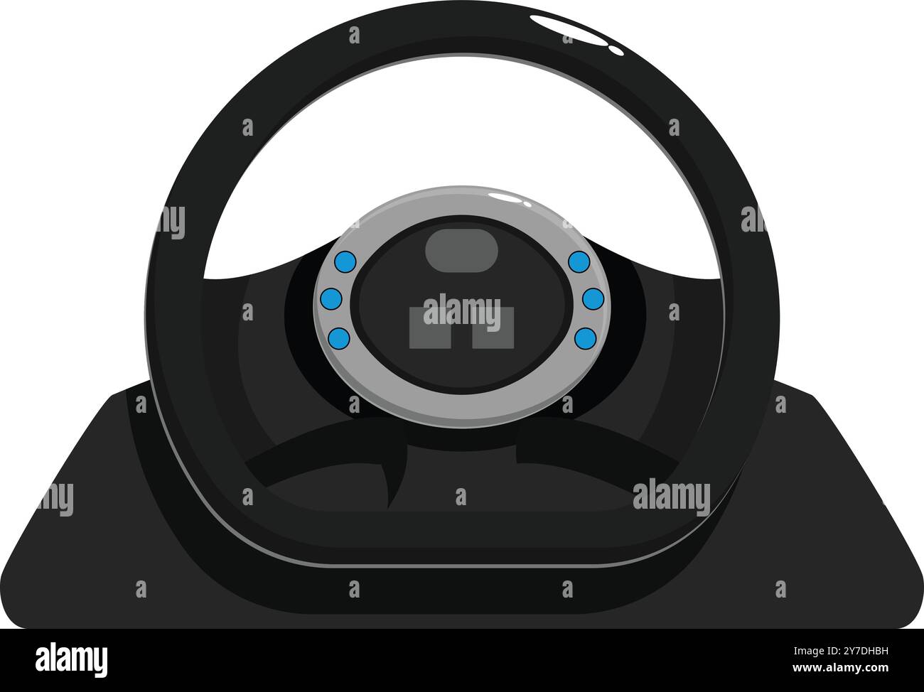 Racing simulator steering wheel with force feedback is waiting for ...