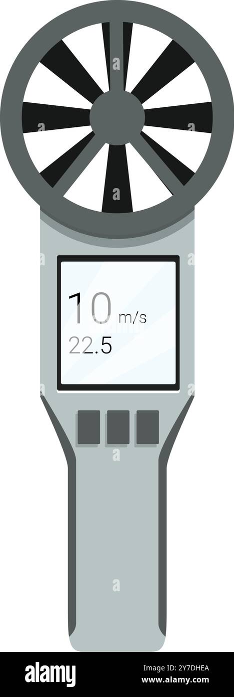 Digital anemometer showing wind speed measurement on its screen Stock ...