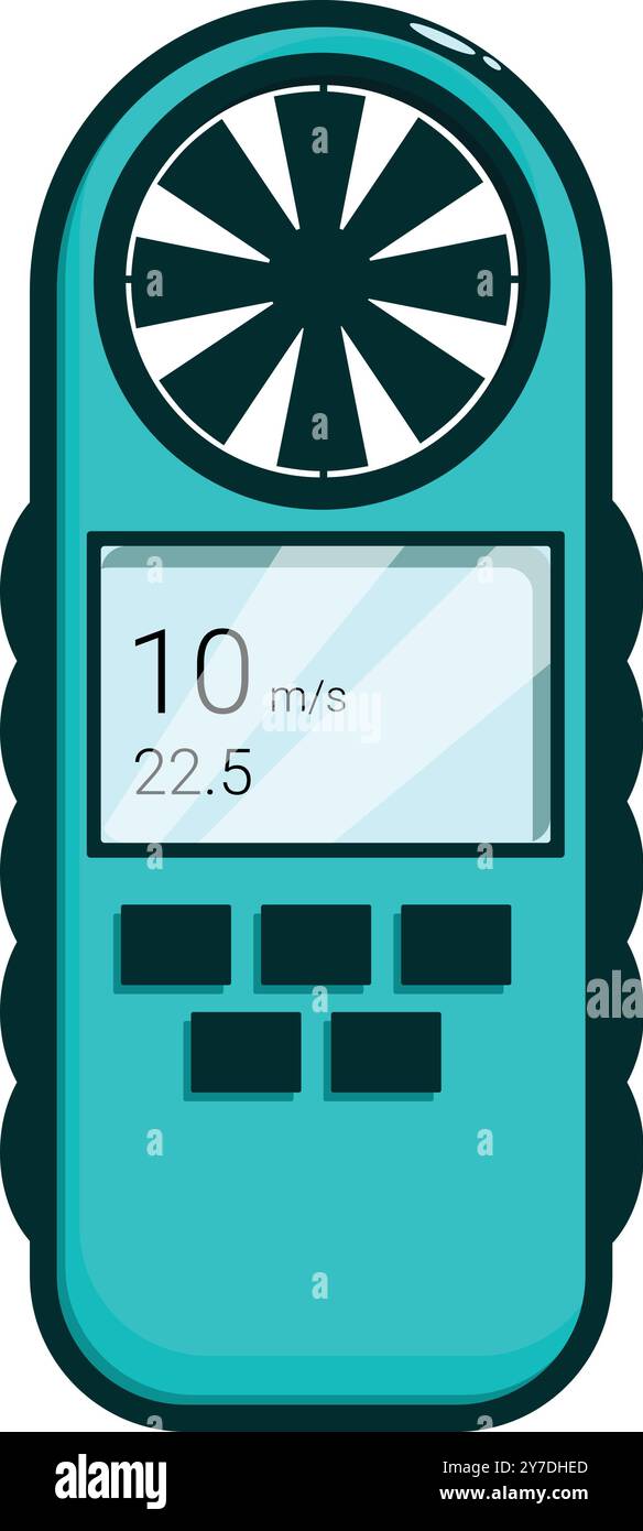 Digital anemometer measuring wind speed, displaying results on the ...