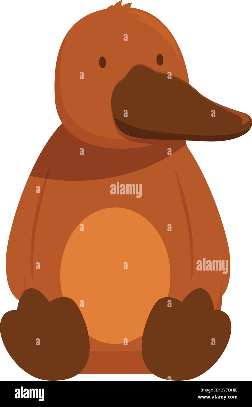 Cartoon illustration of a cute platypus sitting and smiling Stock ...