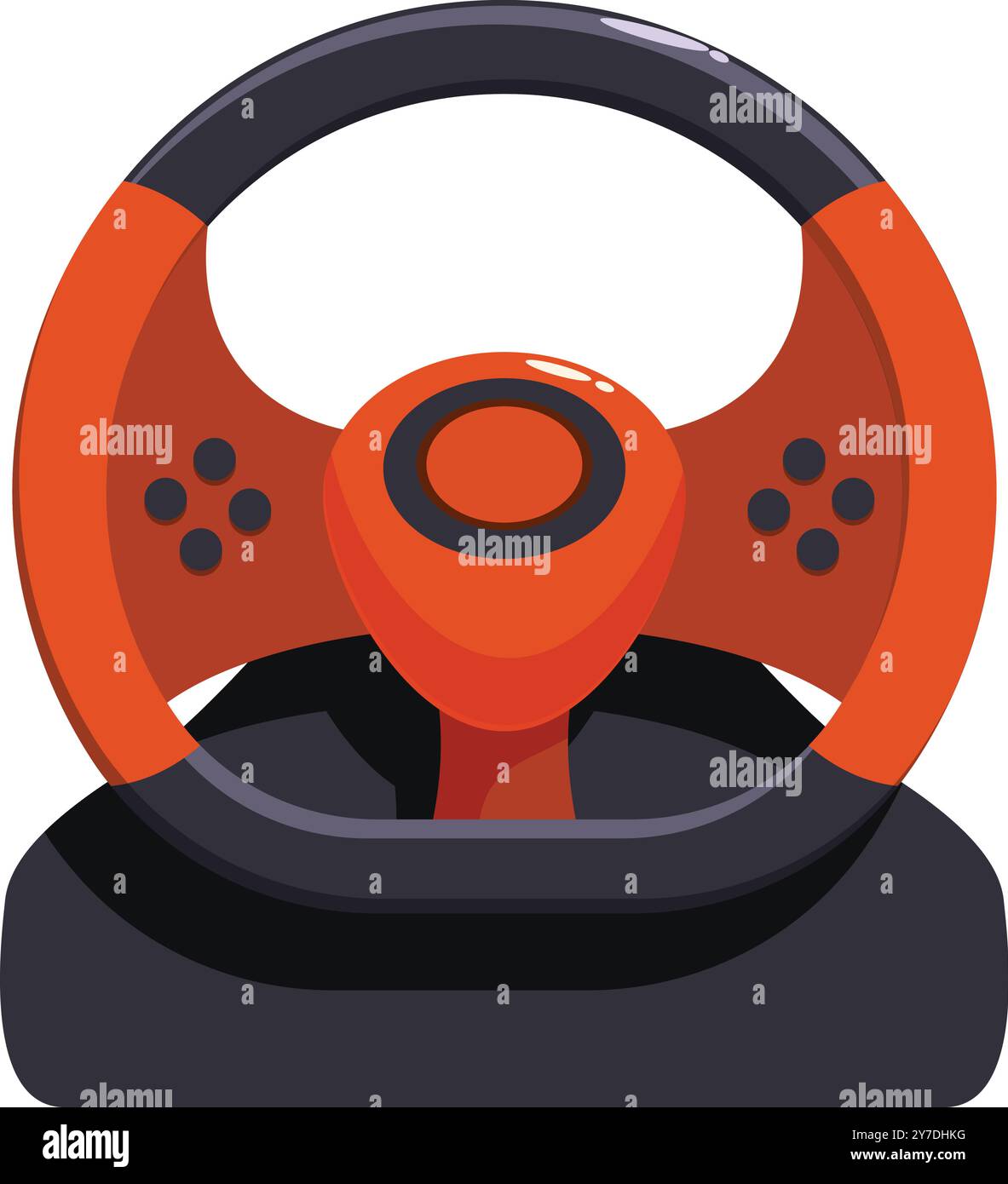 Orange and black gaming steering wheel with buttons for a more ...