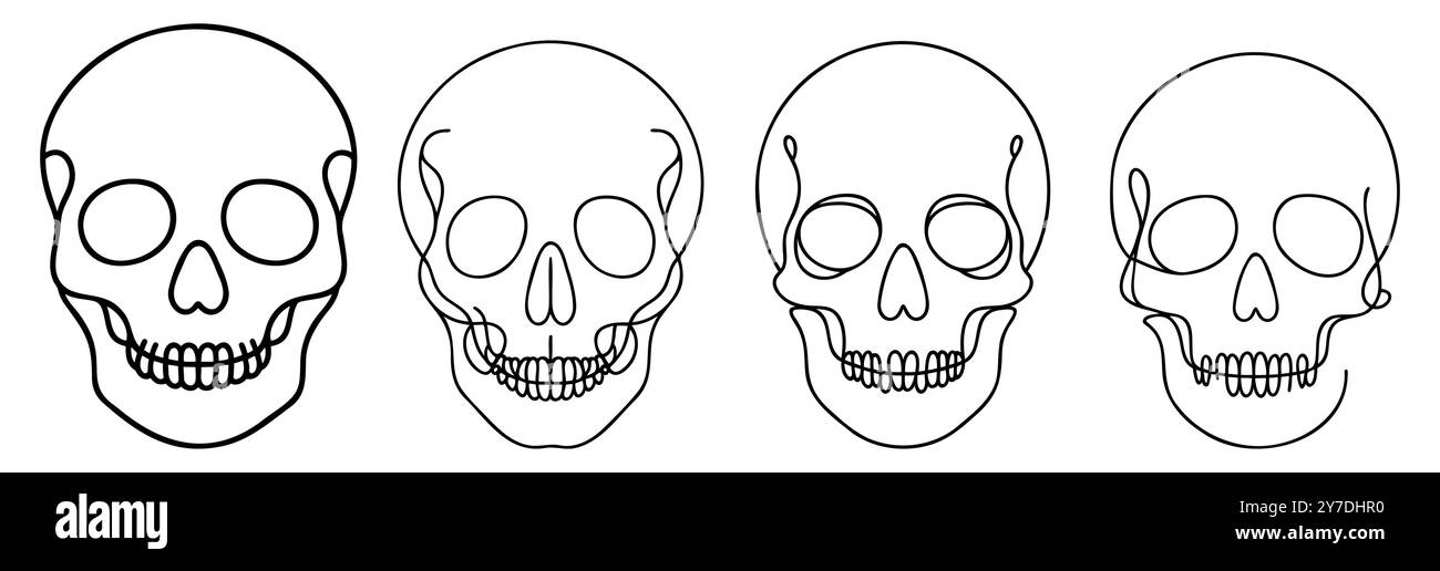 Vector of Skull Illustration Black and White Stock Vector Image & Art ...