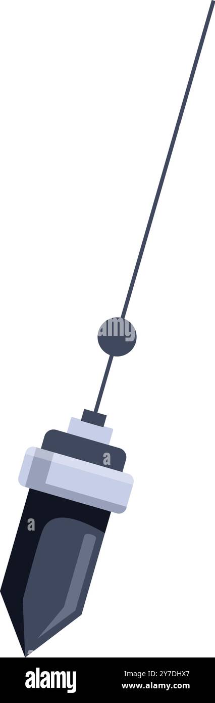 Metal plumb bob hanging on a string, a tool used to establish a ...