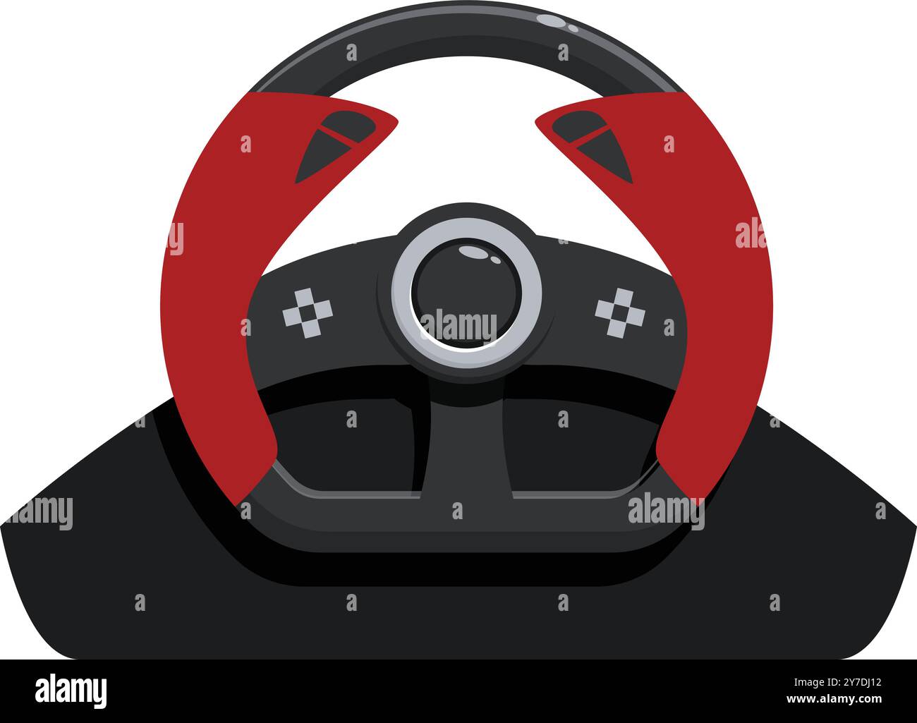 Black and red racing simulator steering wheel with buttons for playing ...