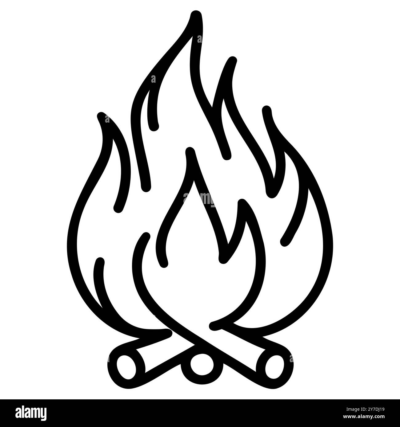 campfire icon outline fire black Stock Vector Image & Art - Alamy