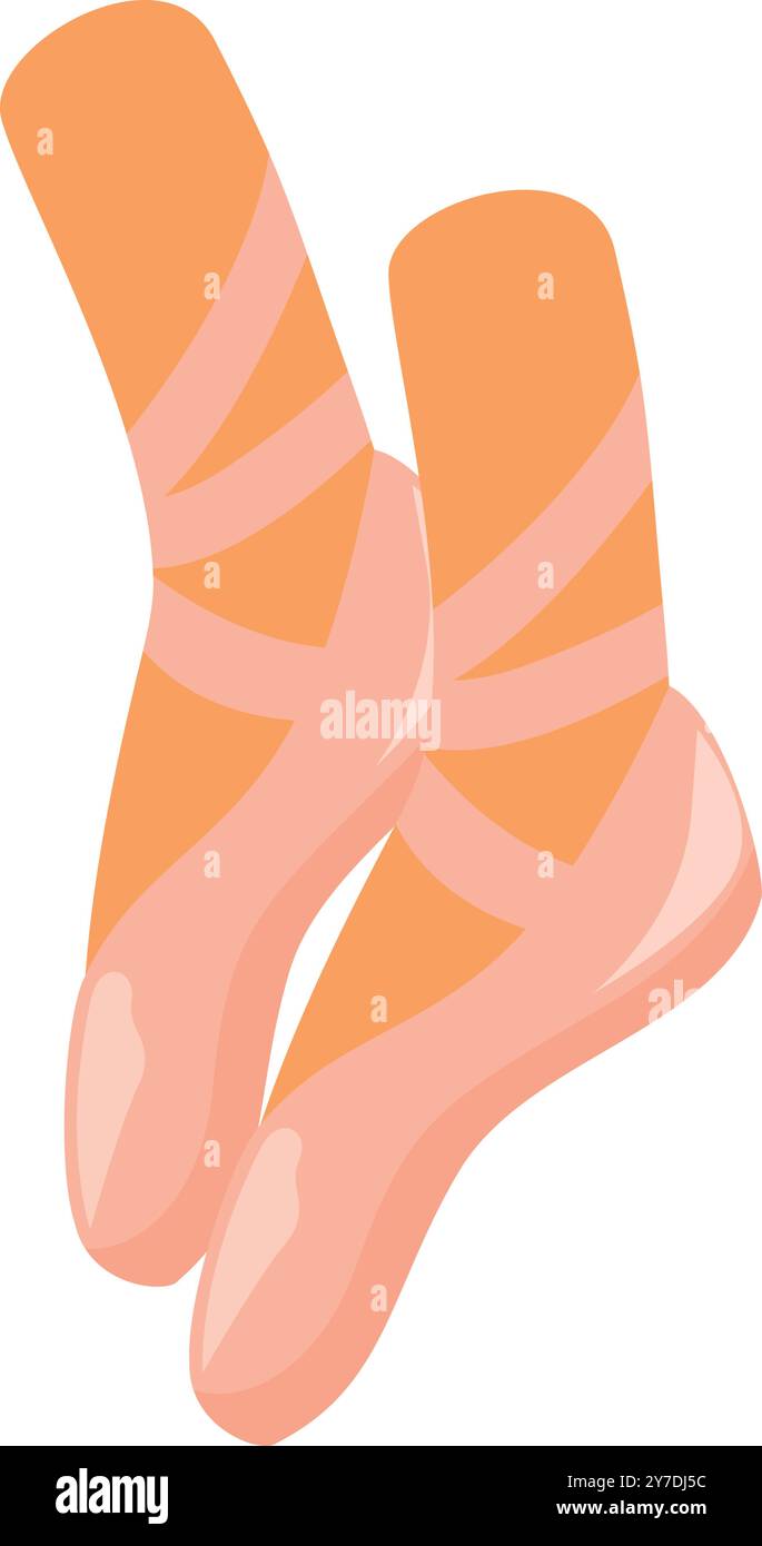 Ballet shoes standing on toes, icon in cartoon style isolated on white ...