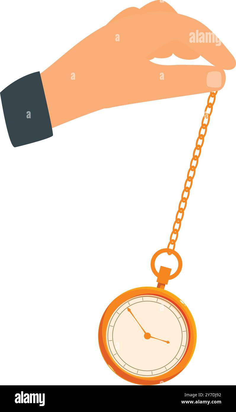 Businessman is using a vintage pocket watch on a chain as a hypnosis ...