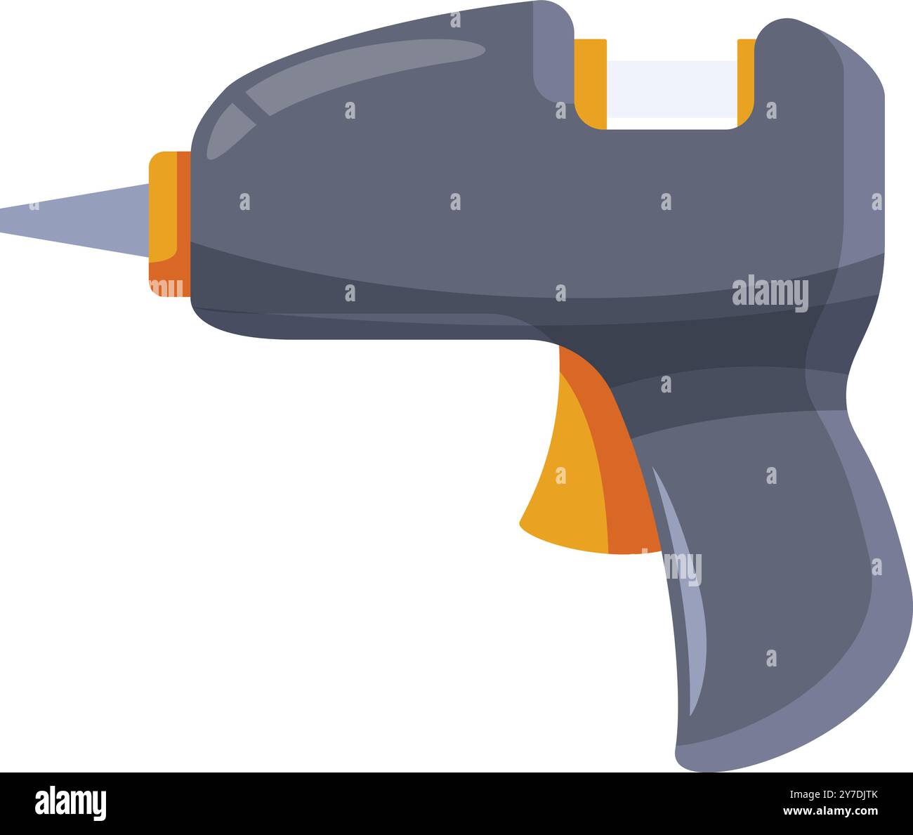 Electric hot glue gun with orange trigger for diy projects Stock Vector ...