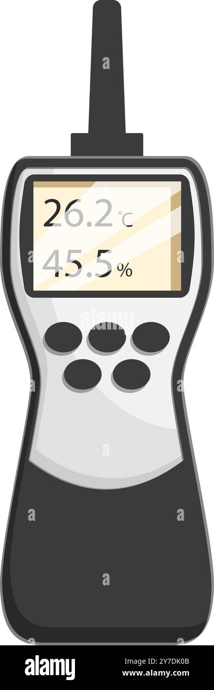 Electronic device with display showing temperature and humidity level ...