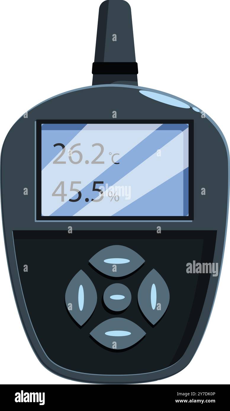 Digital thermo hygrometer is showing current temperature and humidity ...