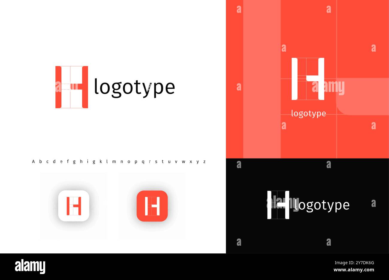 Minimalistic geometric letter H monogram for blueprint project ...