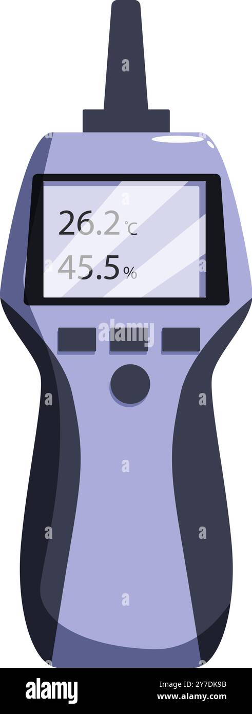 Digital thermohygrometer showing temperature and humidity percentage on ...