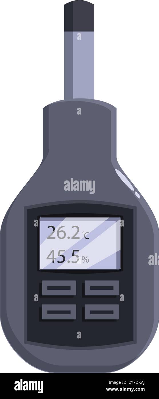 Digital thermo hygrometer measuring temperature and humidity level ...