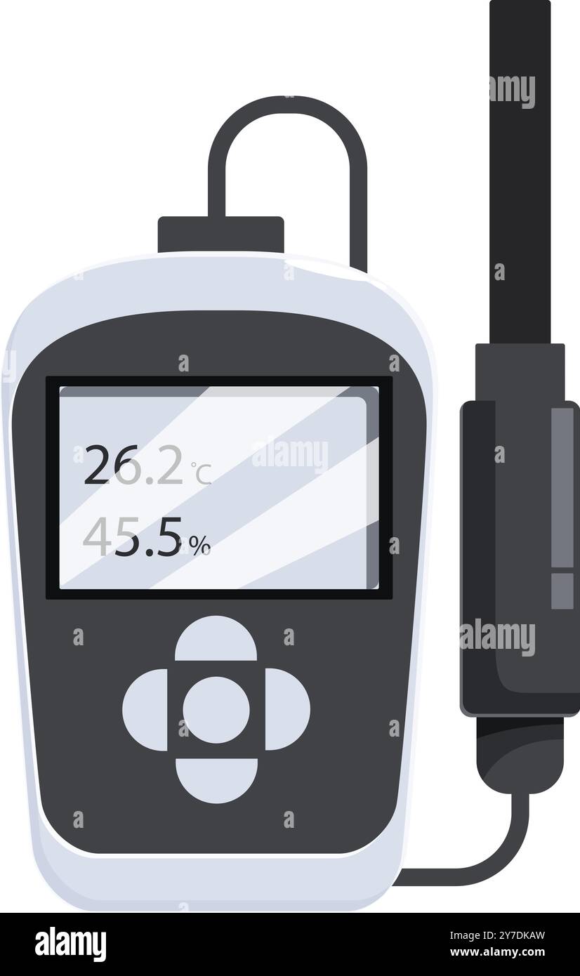 Digital thermometer hygrometer is showing the temperature and humidity ...