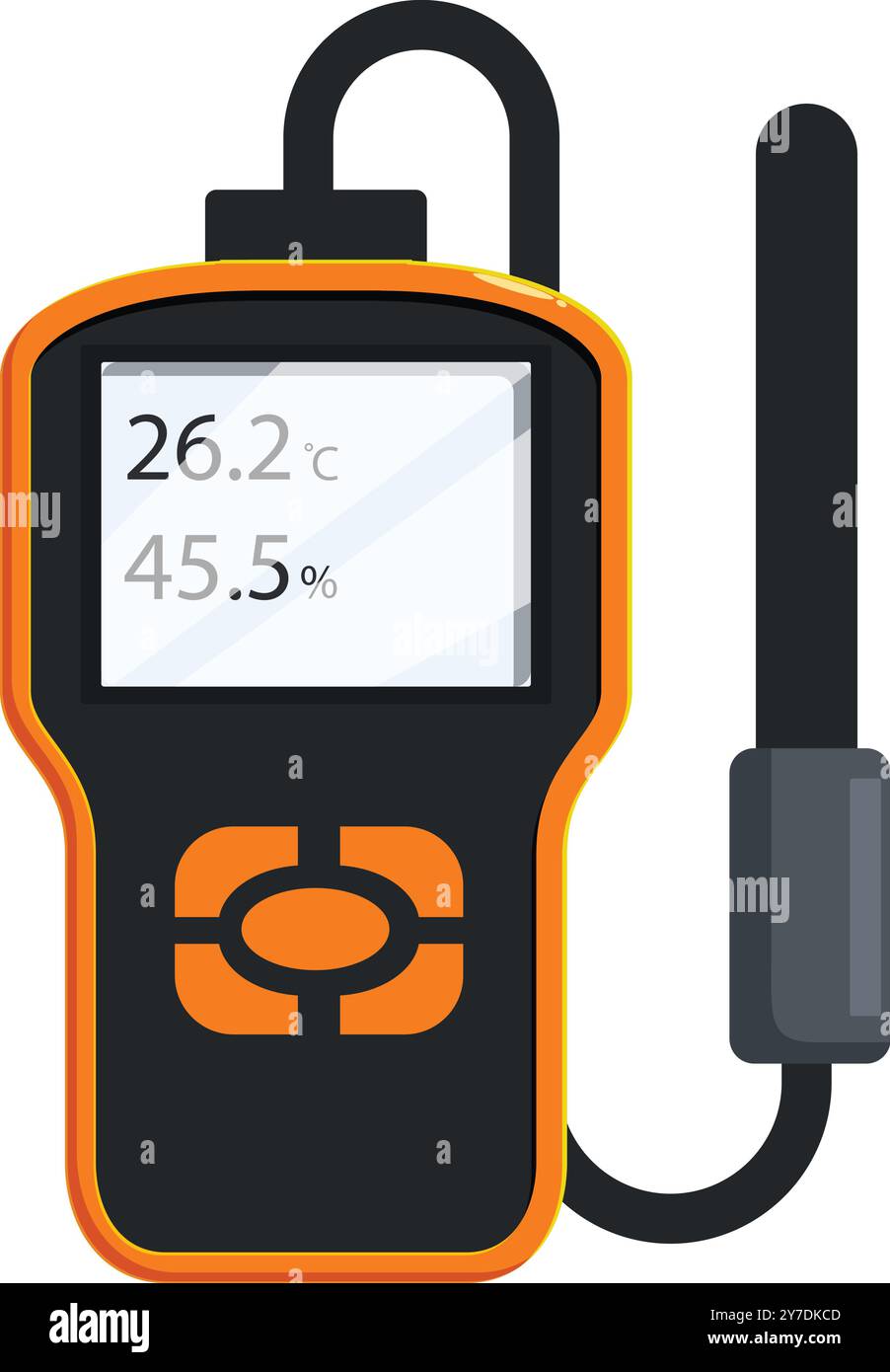 Digital thermohygrometer measuring temperature and humidity level Stock ...