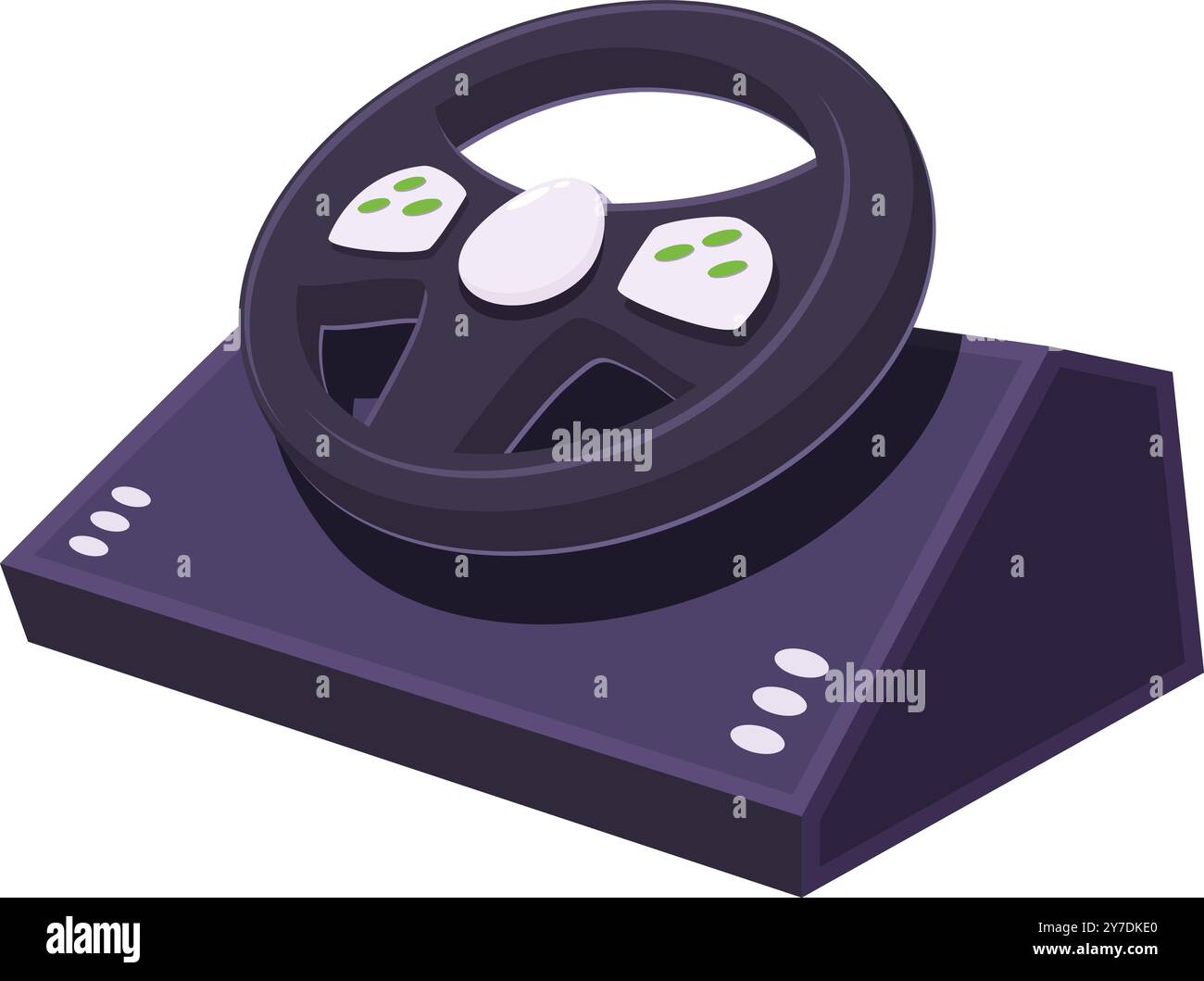 Racing simulator steering wheel for playing video games is standing on ...