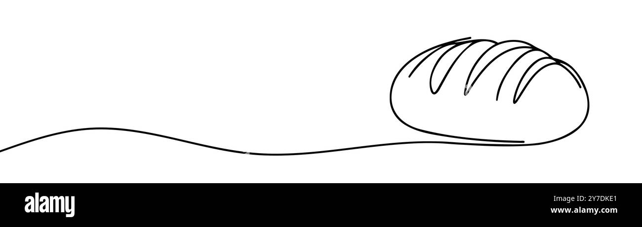 Freshly baked bread Continuous one line drawing Stock Vector Image ...