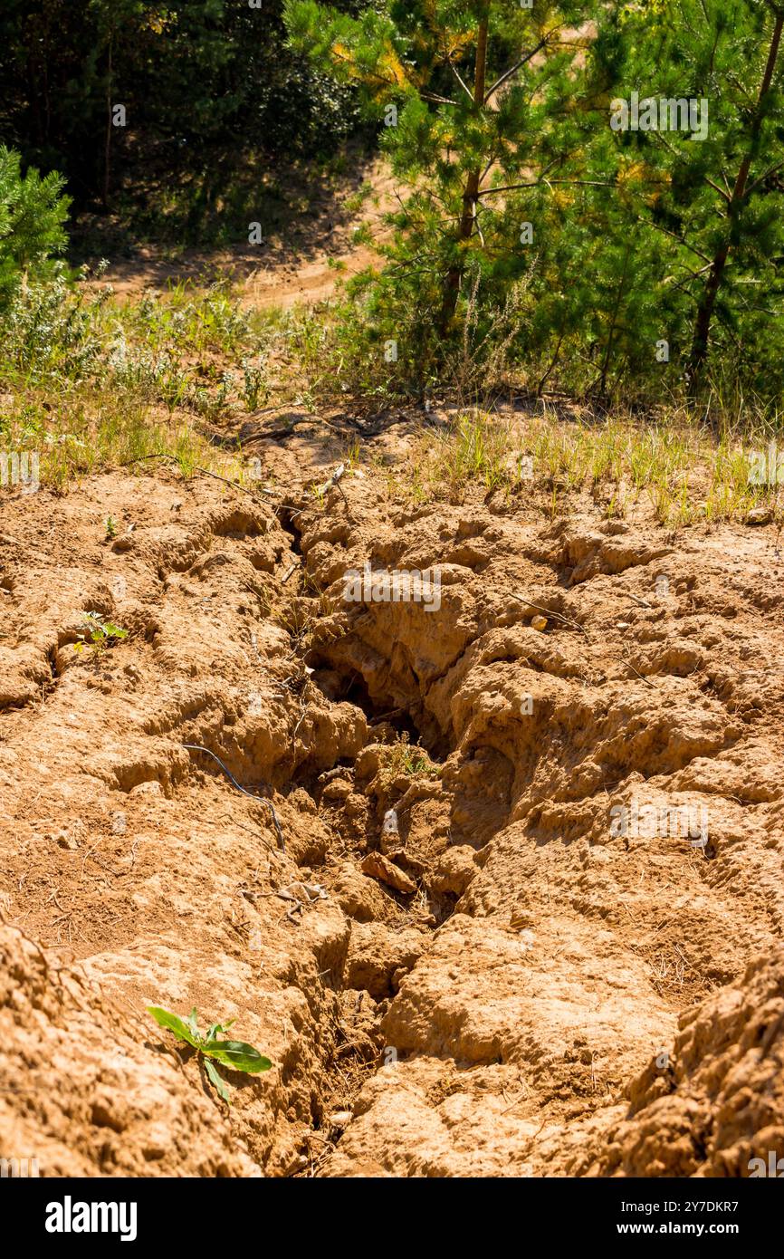 Top-down view of a rain-eroded sand slope Stock Photo - Alamy