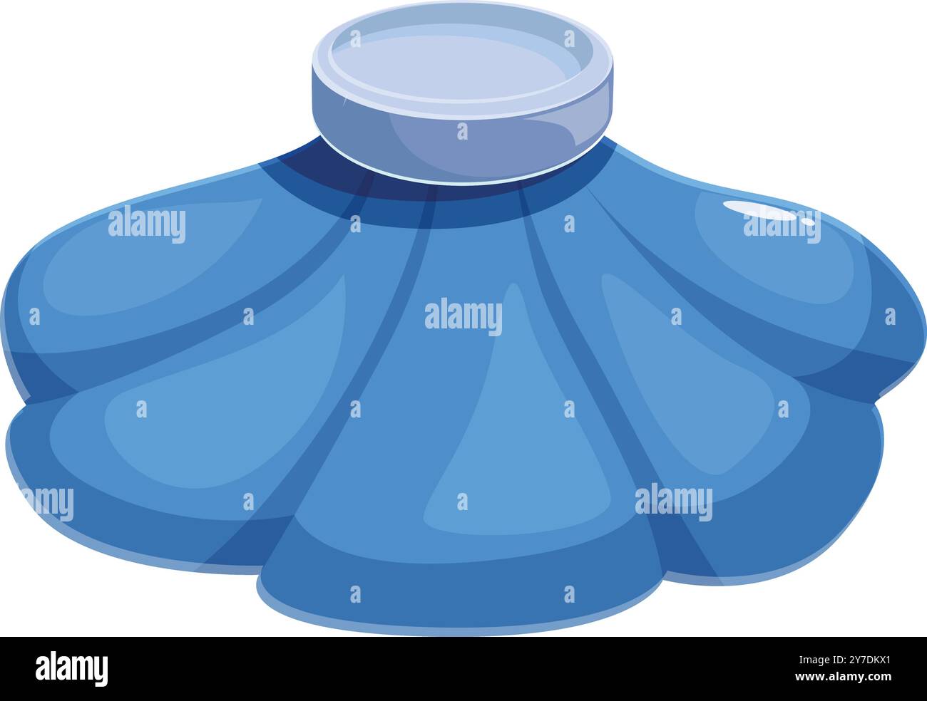 Blue ice pack filled with gel reducing swelling from injury Stock ...