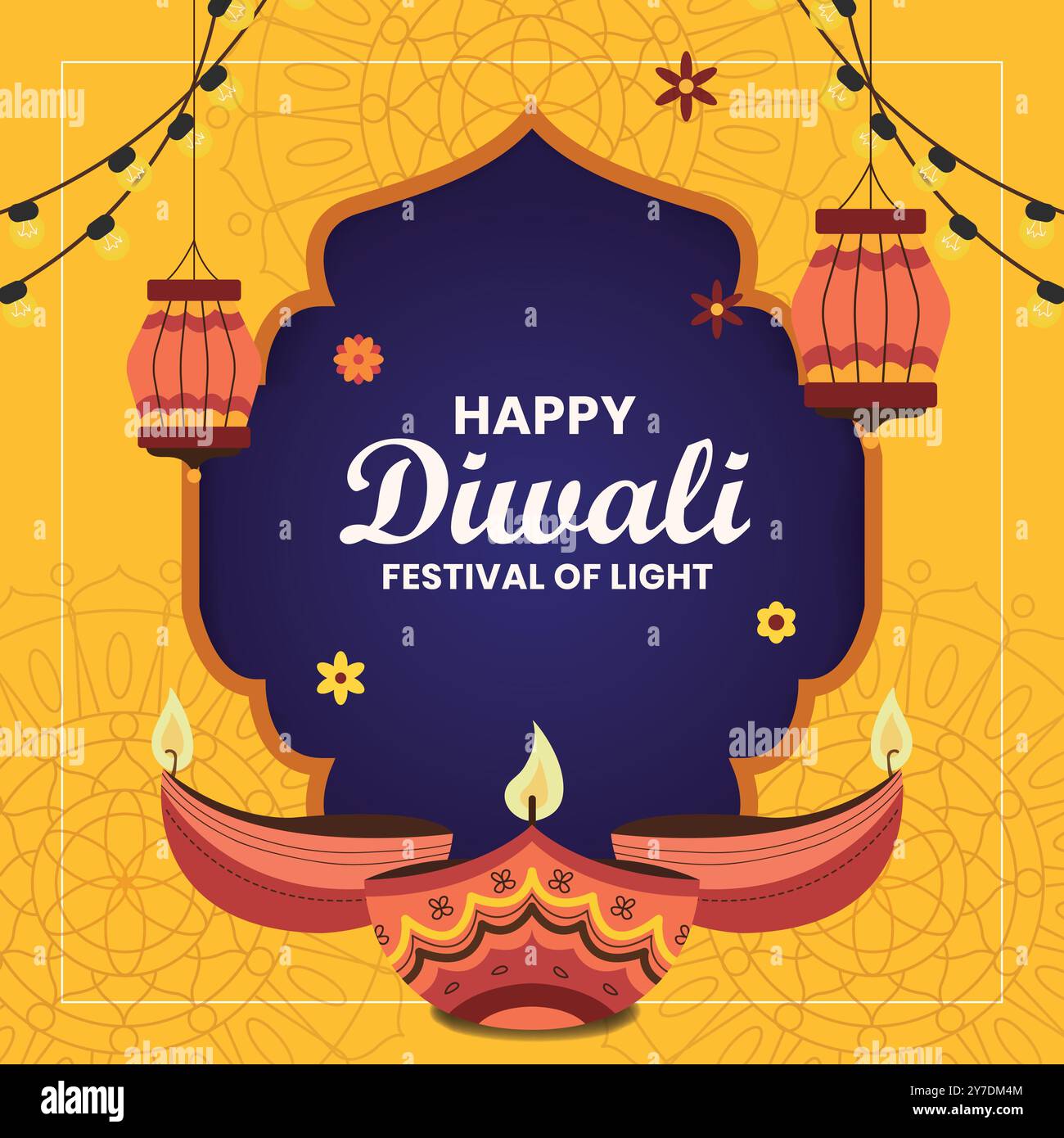 Traditional diwali festival social media post.Vector illustration Stock ...