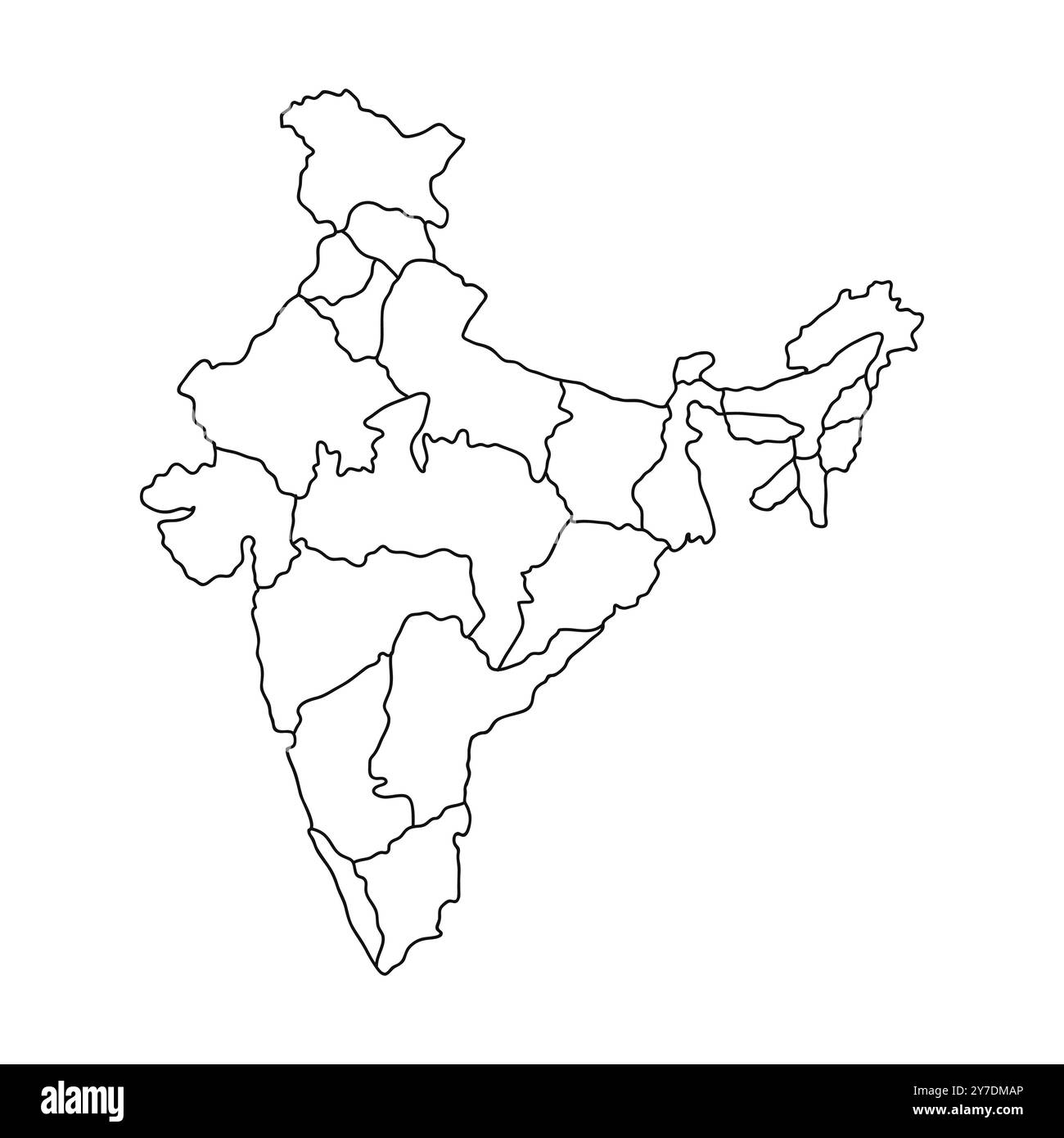 India political map Black and White Stock Photos & Images - Alamy