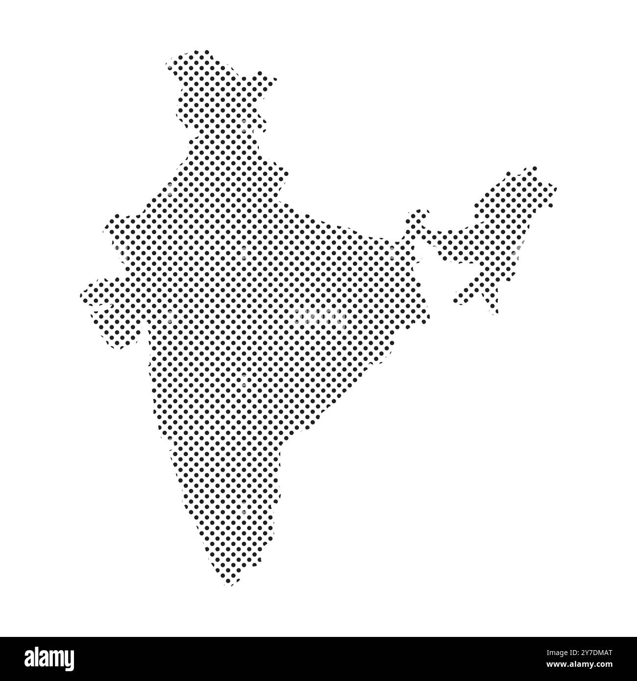 Black Halftone Dotted India Map Illustration - Vector Stock Vector ...