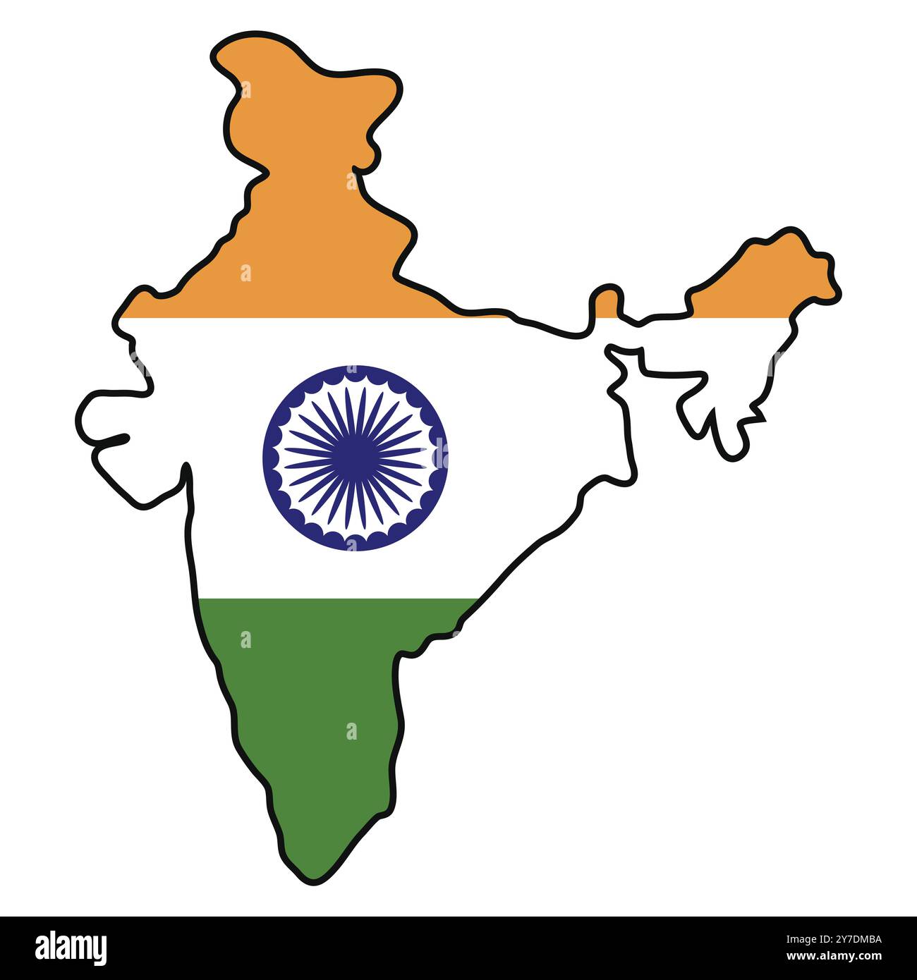 India Map with india flags Illustration - Vector illustration Stock ...