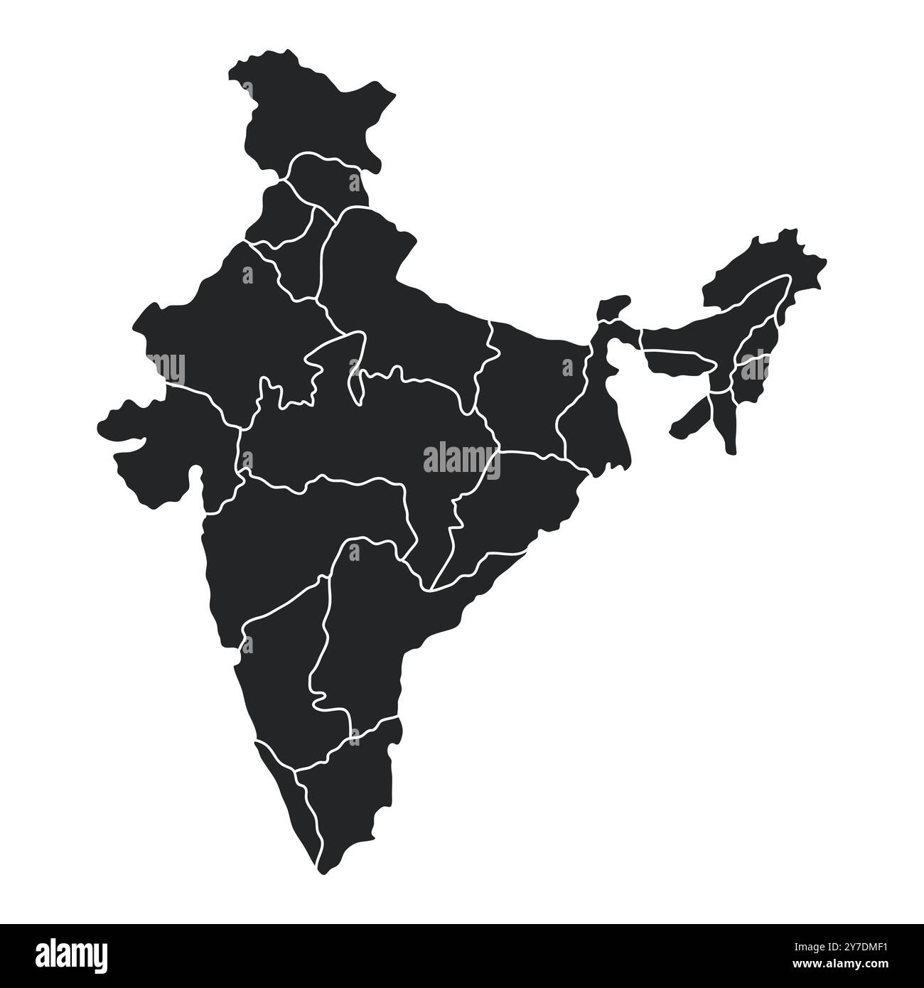 India political map Black and White Stock Photos & Images - Alamy