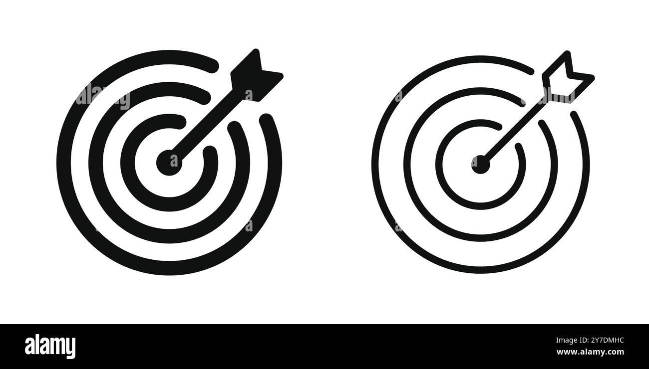 Target stroke and solid web icon set.Vector illustration Stock Vector ...