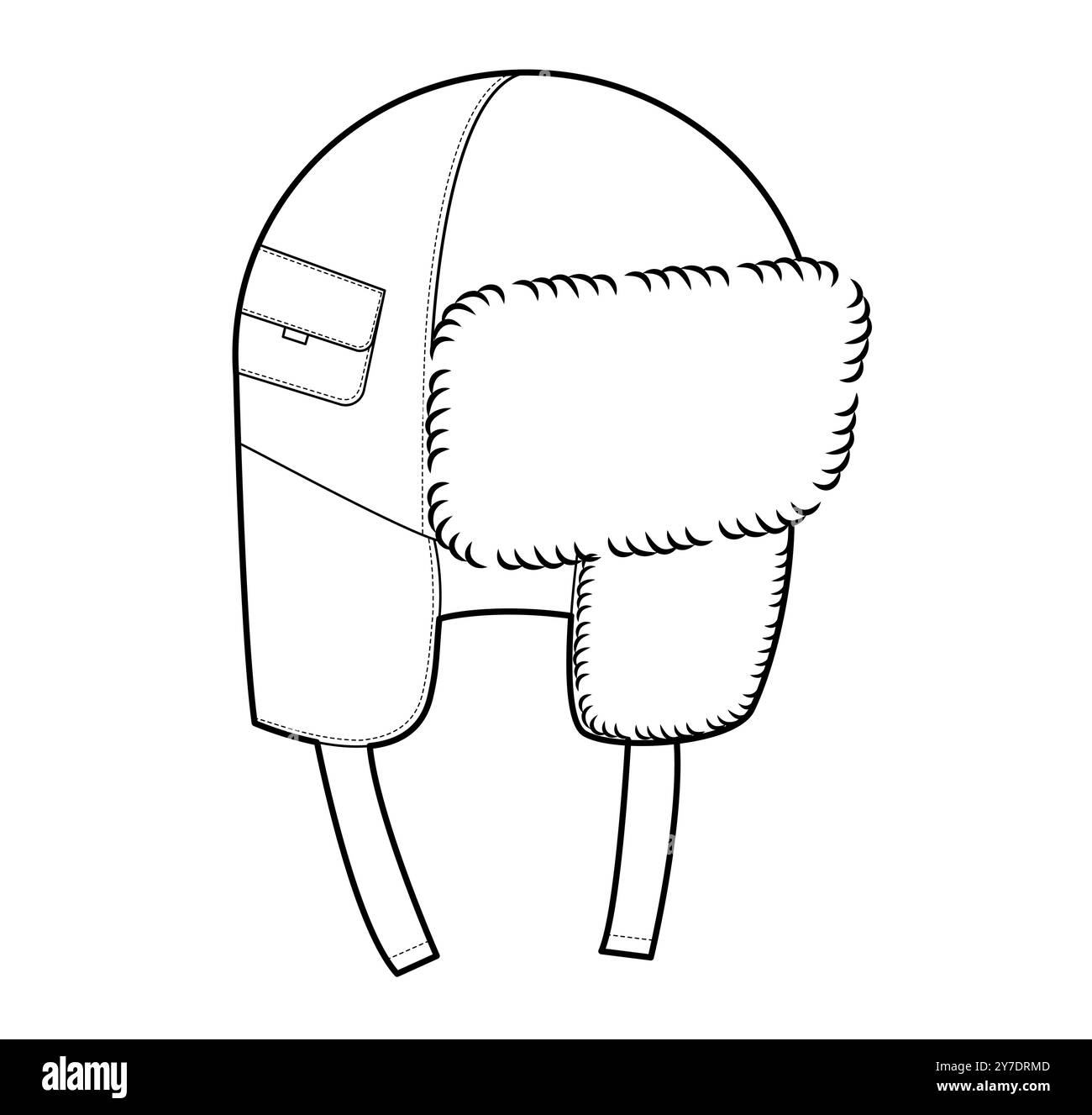 Utility trapper hat design Black and White Stock Photos & Images - Alamy