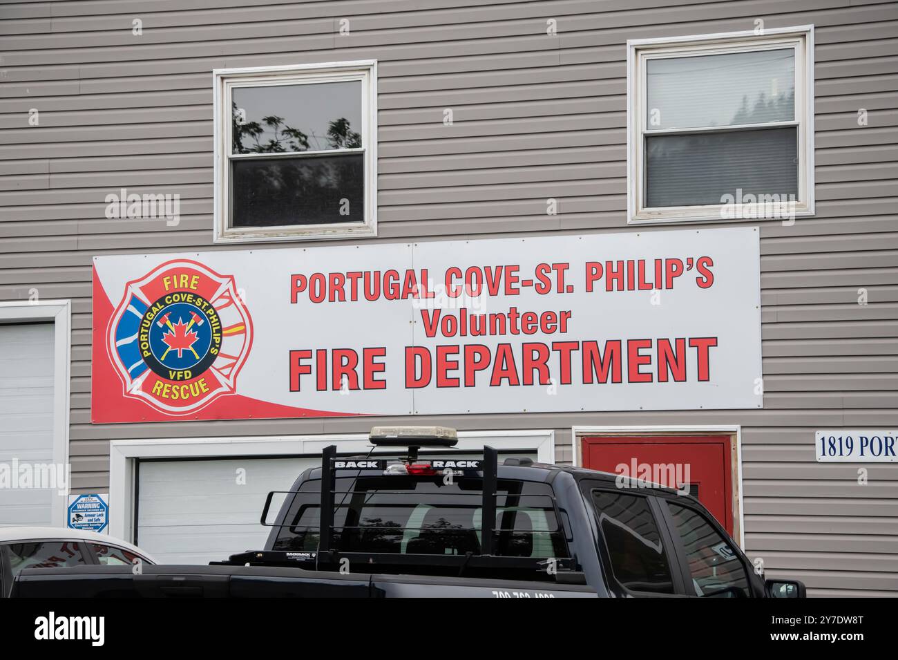 Volunteer fire department sign on Portugal Cove Road in Portugal Cove ...