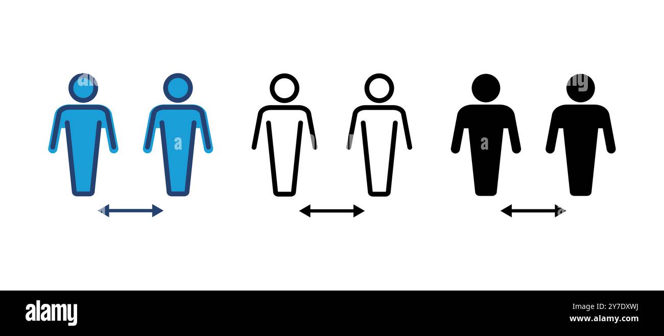 Social distance icon vector. social distancing icon. self quarantine ...
