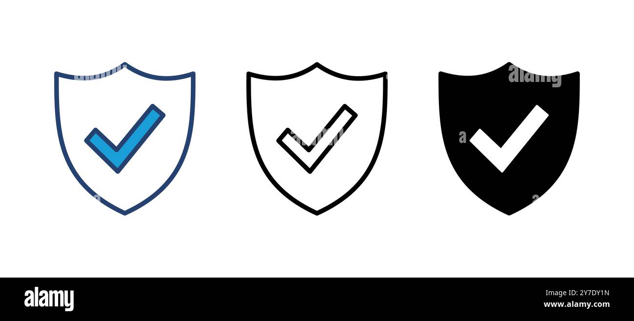 Shield check mark icon vector. Protection approve sign. Safe icon vector Stock Vector Image ...