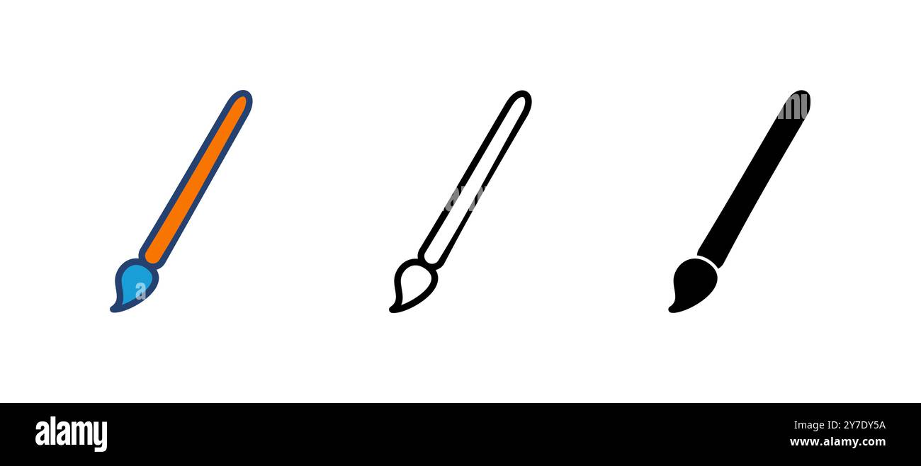 Paint icon vector. paint brush icon vector. paint roller icon vector ...