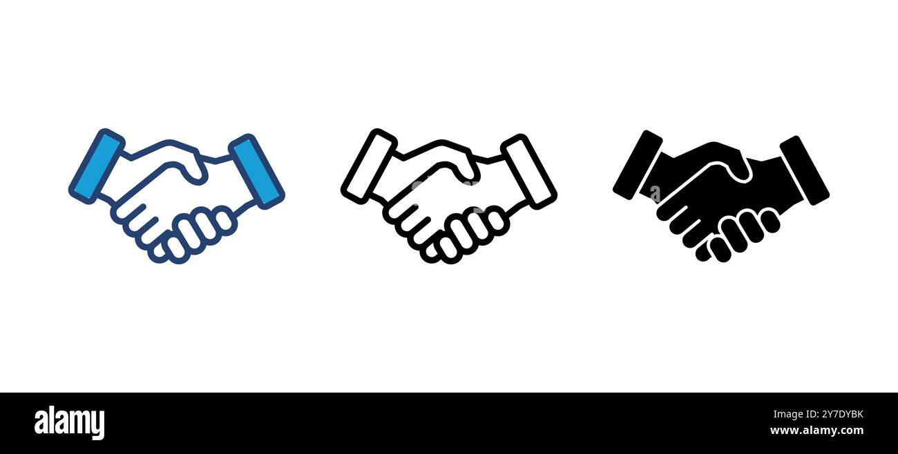 Handshake icon vector. business handshake. contact agreement Stock ...