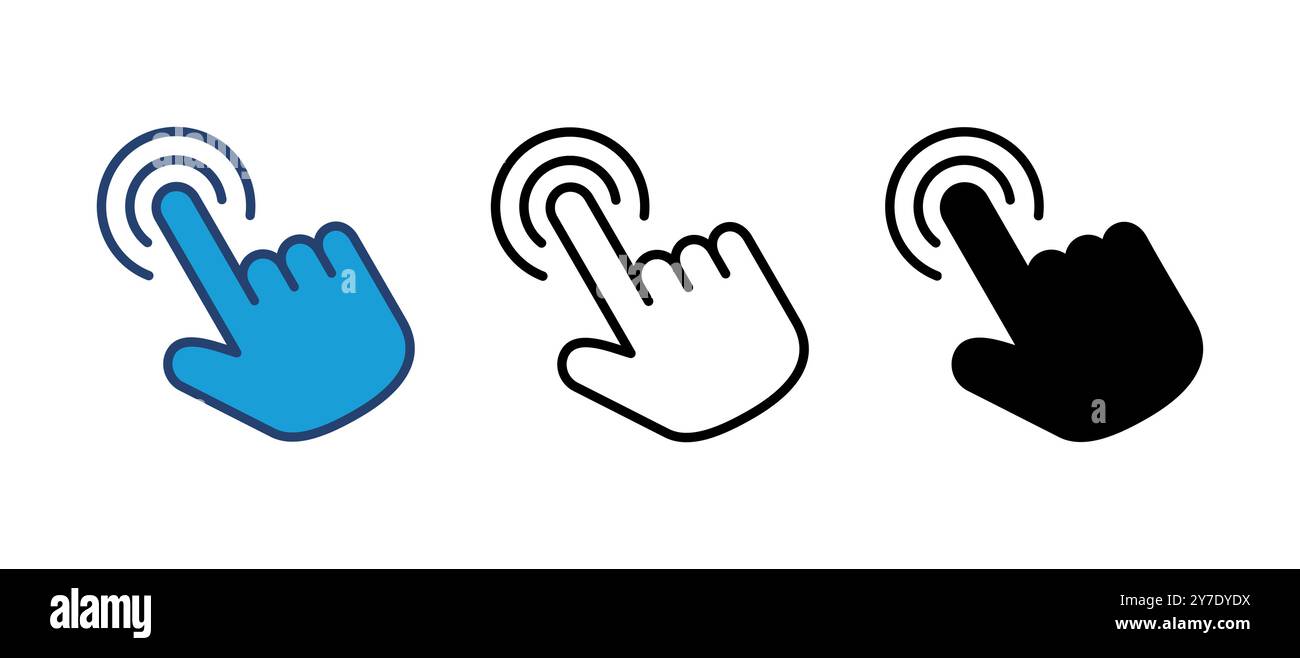 Hand cursor icon. cursor icon vector. hand cursor icon click Stock ...