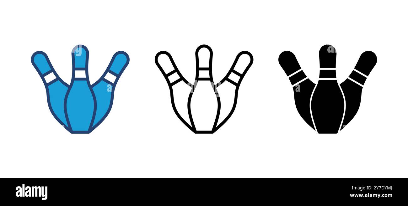 Bowling icon vector. bowling ball and pin icon. bowling pins Stock ...