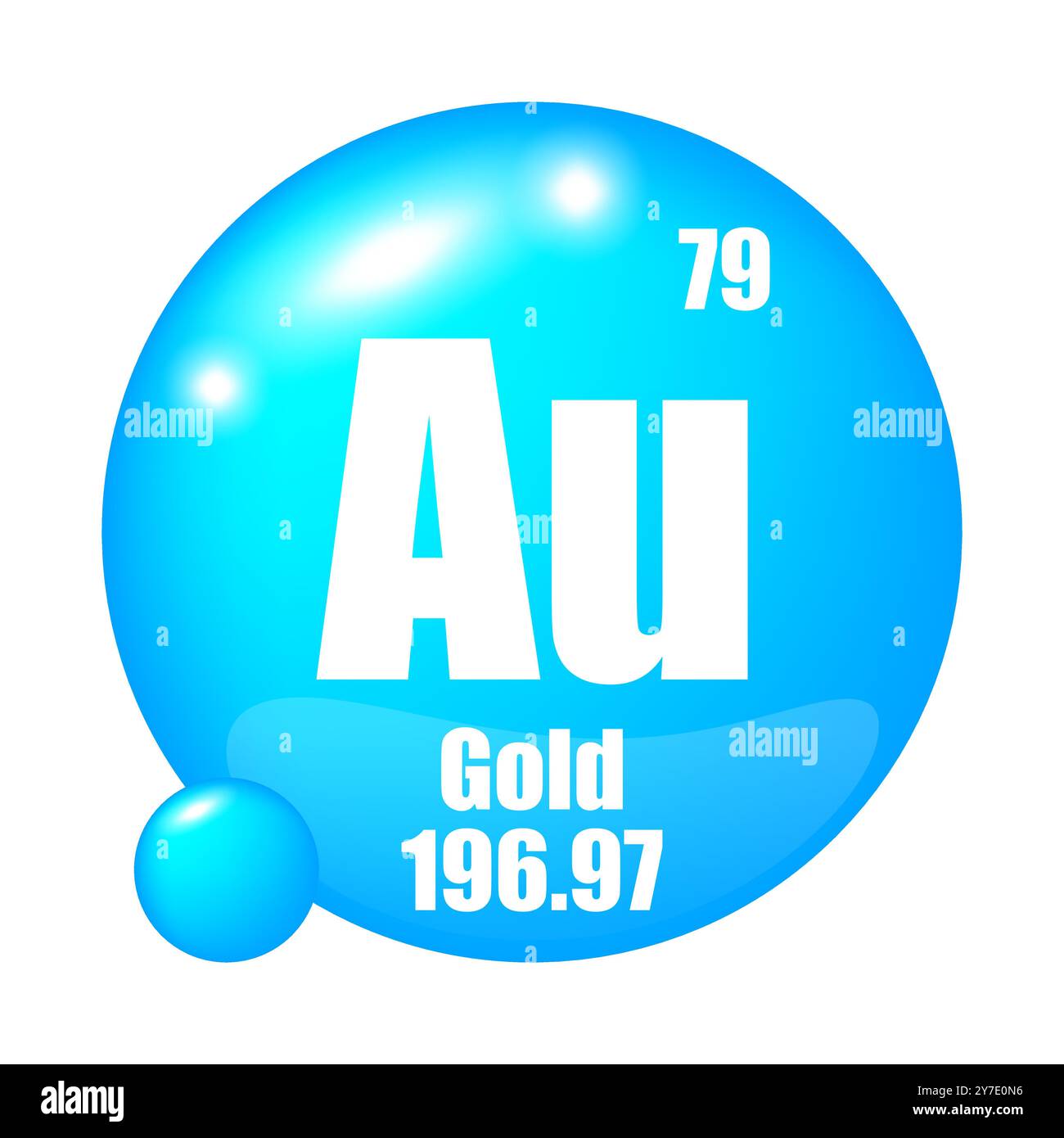 Gold icon. Au chemical element. Atomic number 79. Mass 196.97. Vector ...