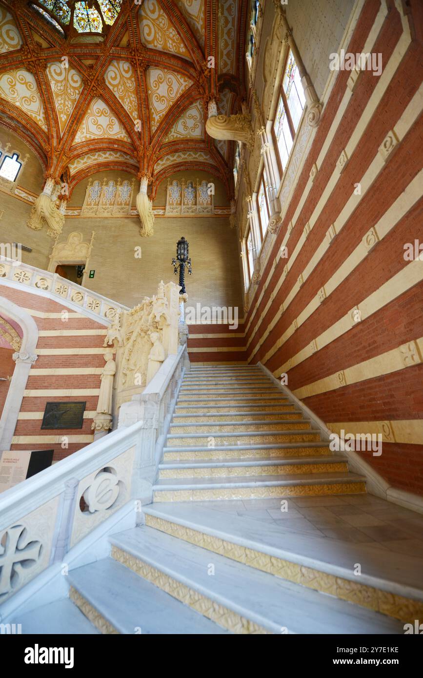 The beautiful interior of the Administration building at the Sant Pau ...