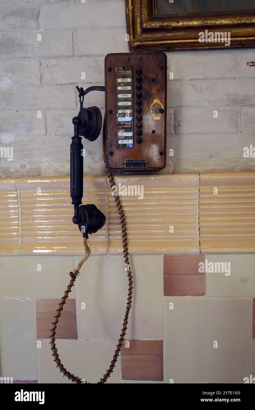 An old telephone in the office at the Administration building at the ...
