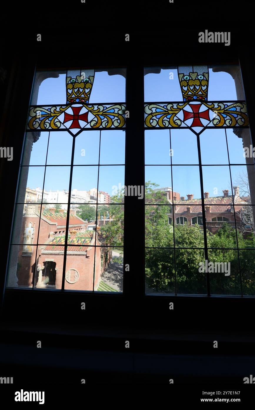 The beautiful interior of the Administration building at the Sant Pau ...