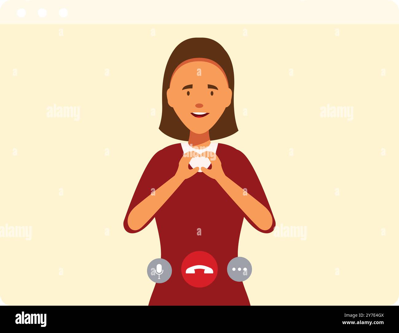 Woman smiling making call gesture Stock Vector Images - Alamy