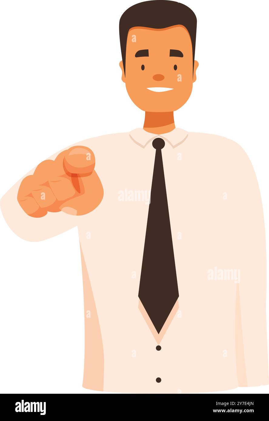 Smiling businessman pointing his finger at the viewer Stock Vector ...