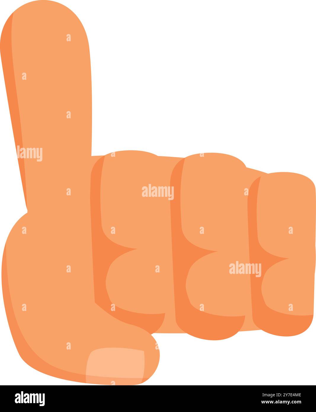 Cartoon hand with clenched fingers pointing with index finger Stock ...
