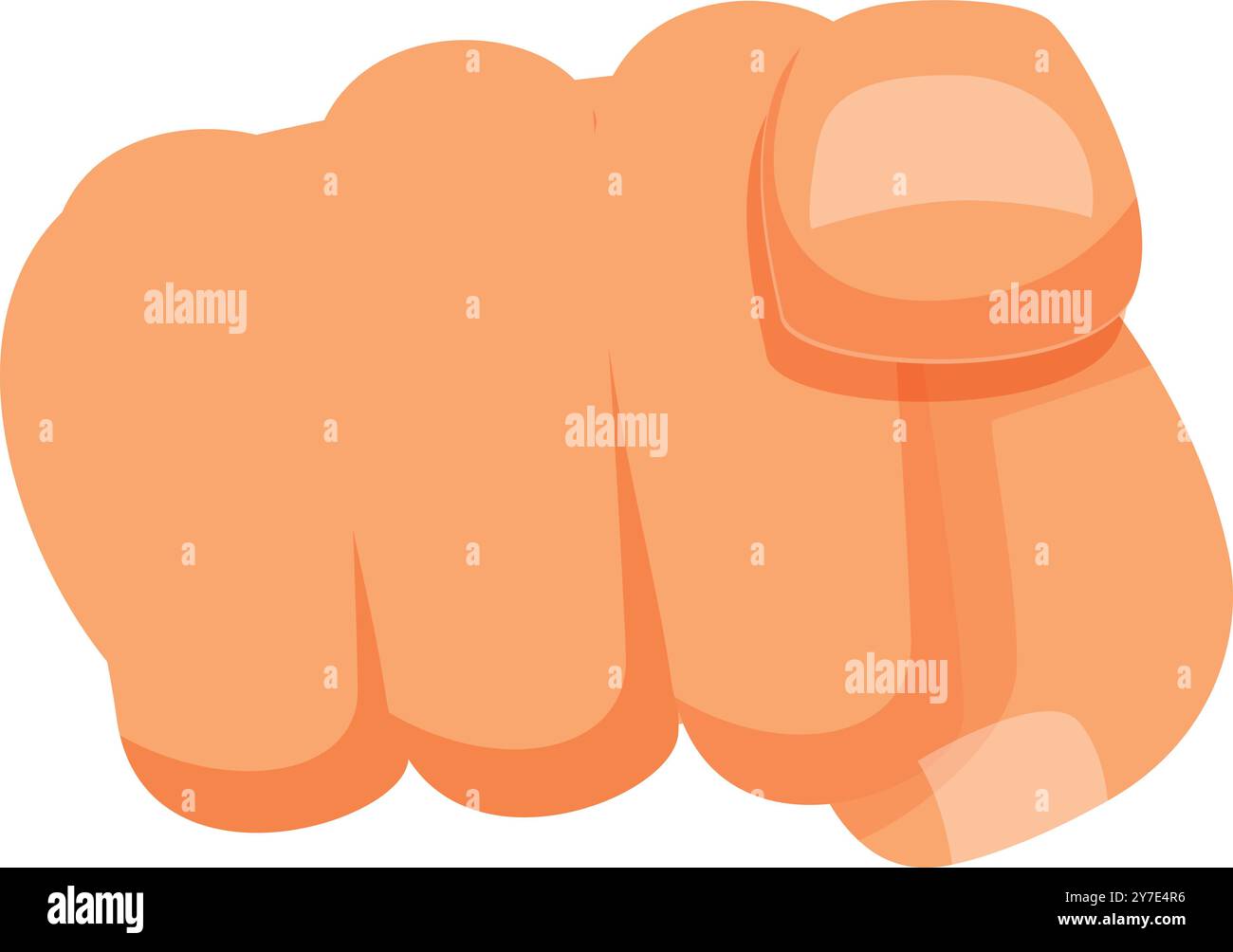 Cartoon hand with clenched fingers pointing with index finger ...