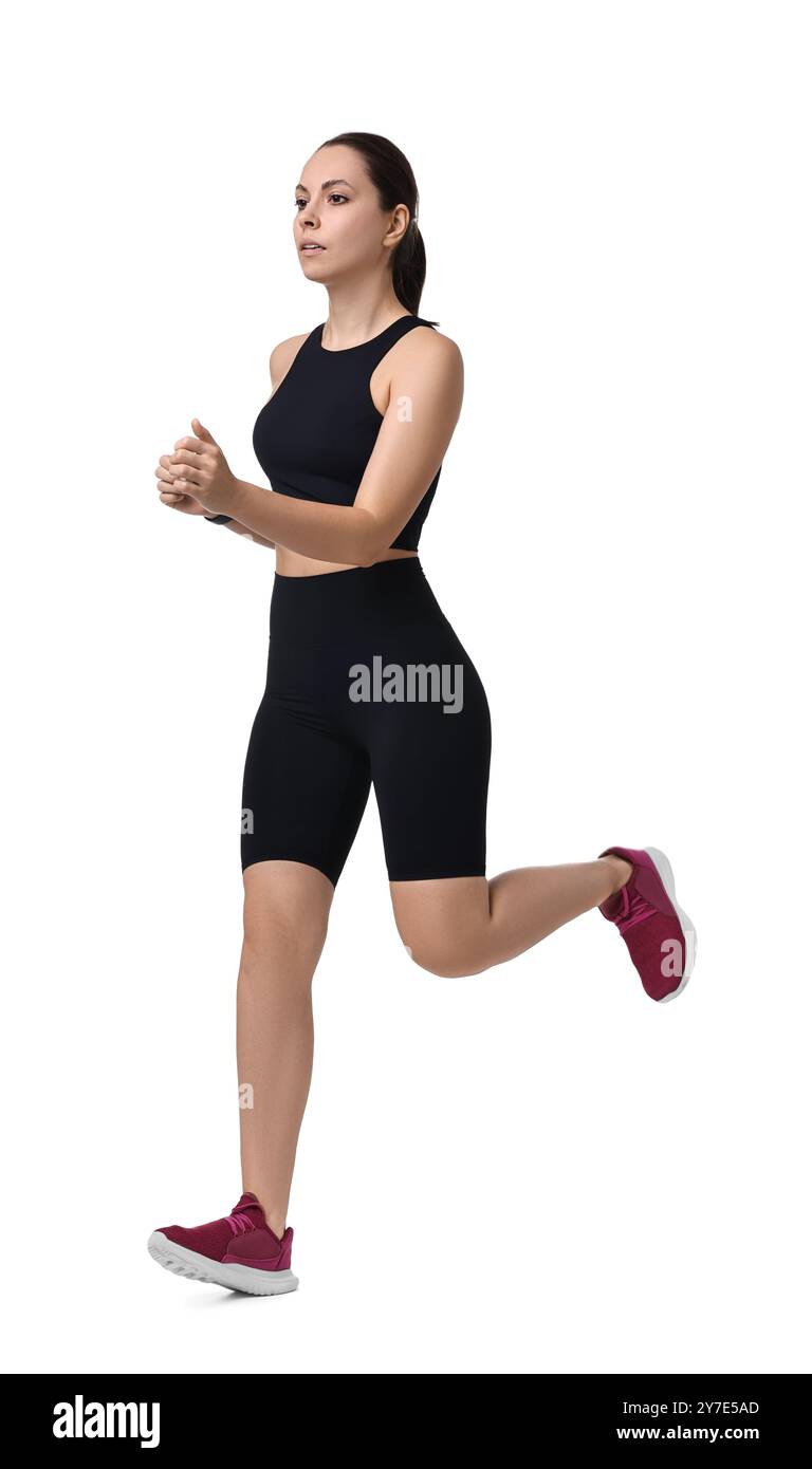 Woman running fast exercise Cut Out Stock Images & Pictures - Alamy