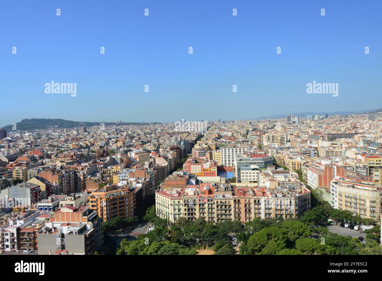 City views seen from the top of the tower of the Sagrada Familia ...