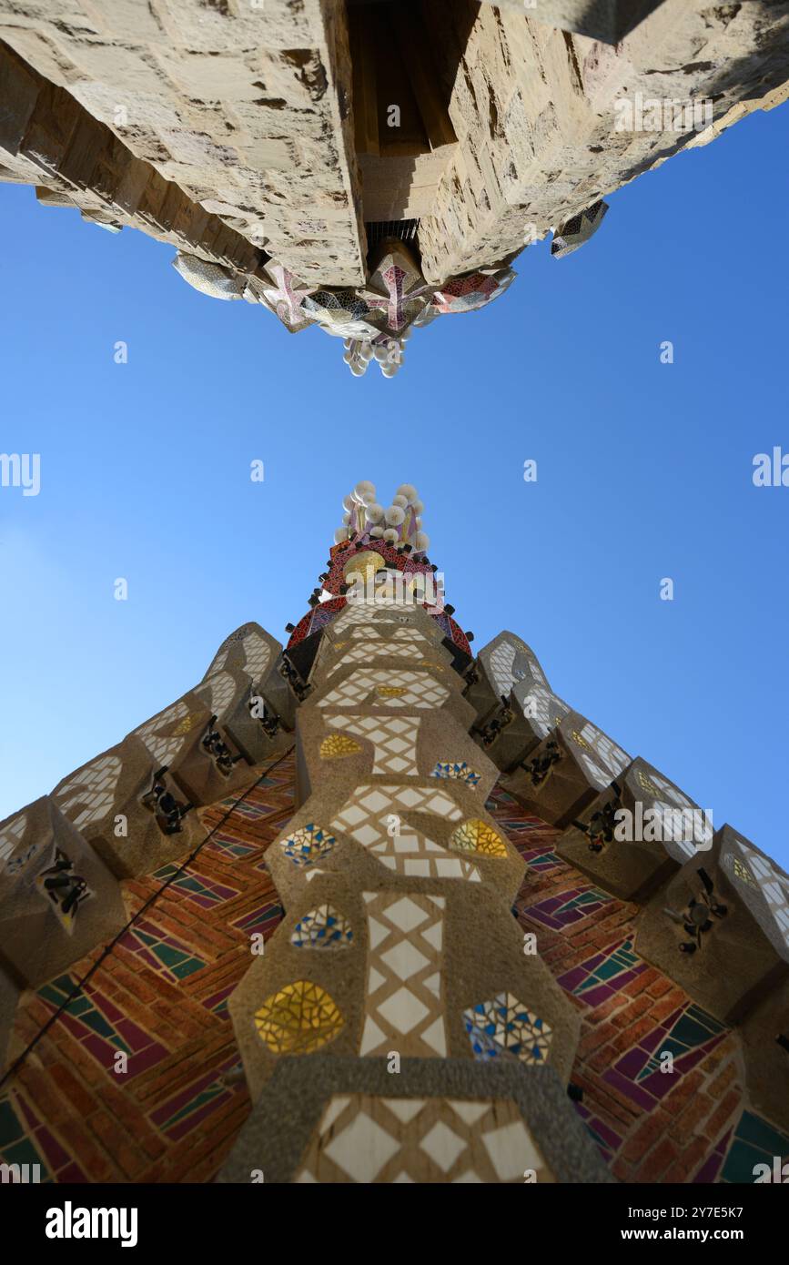 Tower of passion at the Sagrada Familia Basilica in Barcelona, Spain ...